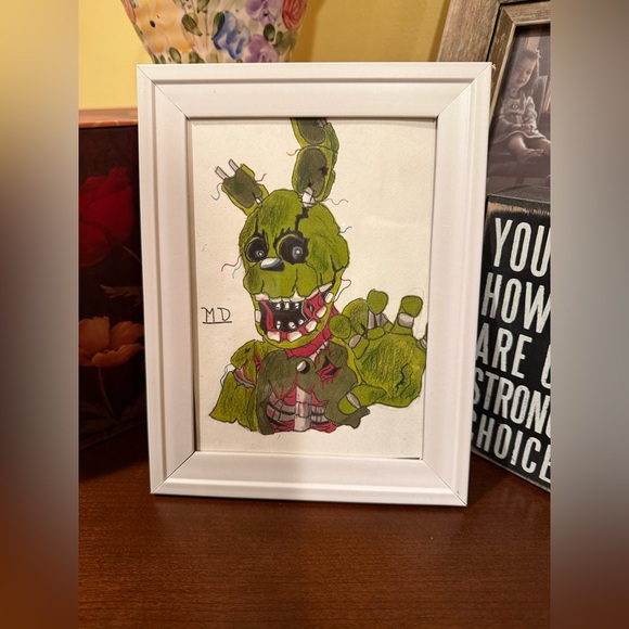 FNAF | Art | Vibrant Fnaf Character Illustration In White 5x7 Frame ...